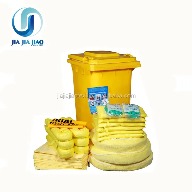 Kit Tumpahan Industri dan Medis Kuning 240L Kit Tumpahan Tempat Sampah ...