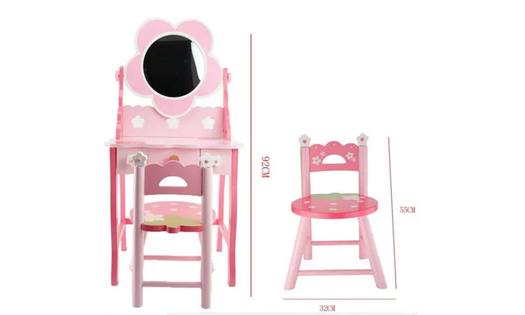 Kids Furniture Learning Toy Princess Lovely Floral Print Girls Wooden ...