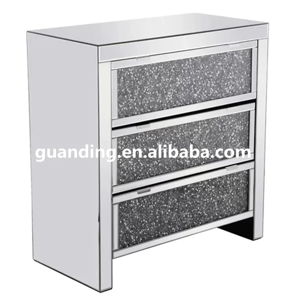 Luxury Sparking Gray Crushed Diamond Dressing Table With Mirror - Buy ...