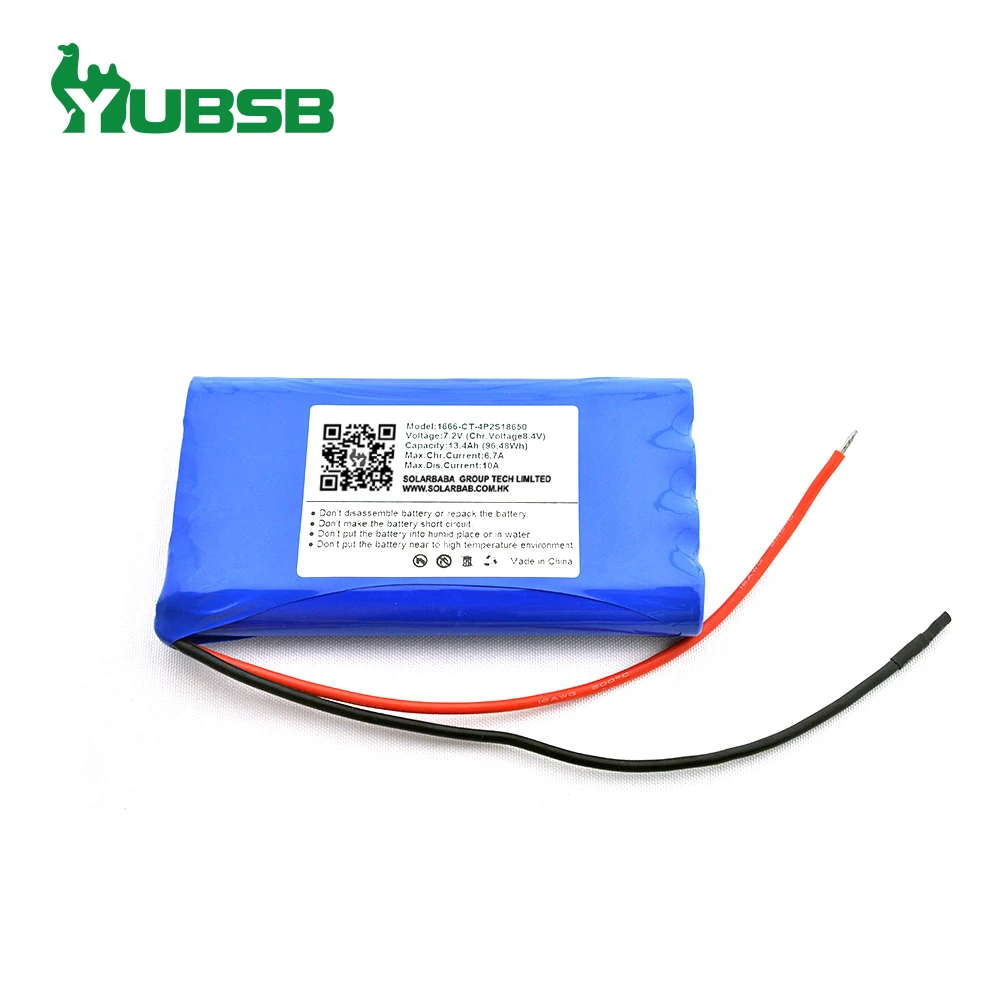 Waterproof 2s2p Rechargeable Li Ion Icr18650 Polymer Battery Pack 7.4v ...