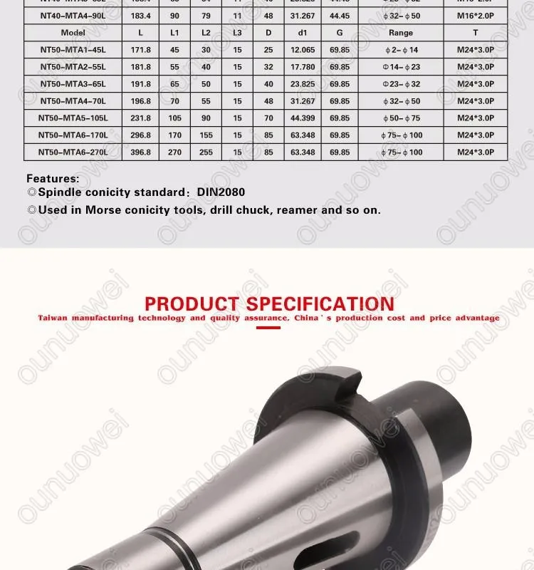 Nt30 Nt40 Nt50 Mta Morse Taper Chuck Holder Iso40 Mta Tool Holder For ...