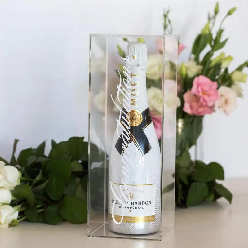 Acrylic Champagne Wine Presentation Box Acrylic Whiskey Bottle Box ...