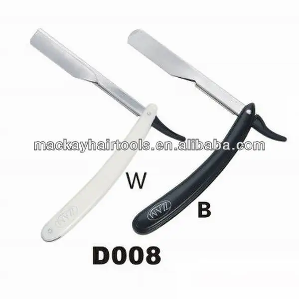 Barber Plastic Handle Removable Straight Razor Blade