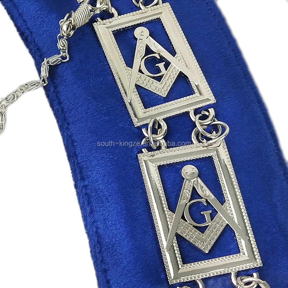 Masonic Items Freemason Officer Lodge Blue Silver Chain Masonic Chain ...