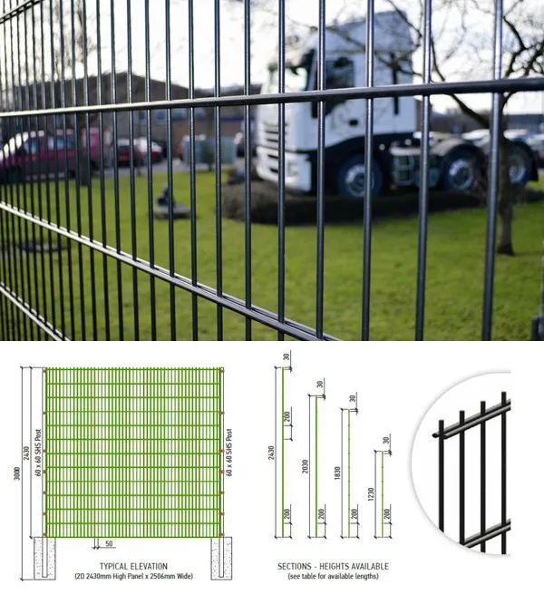 Philippines Heat Treated Double Wire Mesh Fence With Sliding Gate - Buy ...