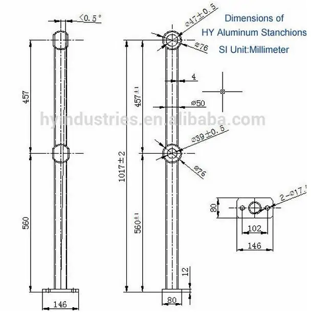 Galvanized Steel Handrails Stanchion Stair Railing - Buy Stanchion ...