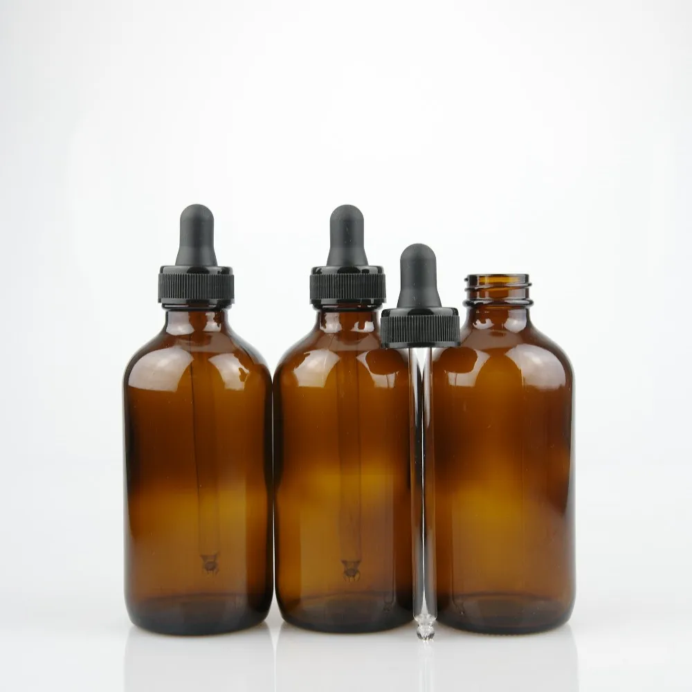 8 Oz Amber Glass Boston Bottle With 28/400 Regular Dropper Cap - Buy 8 ...
