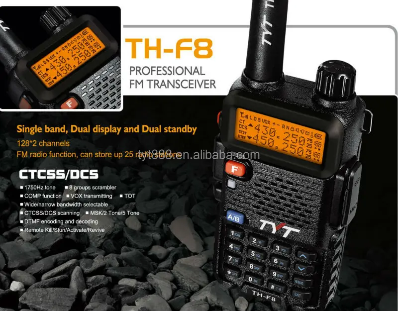 Tyt Th-f8 Radio Vhf Uhf Single Band Dual Display Scrambler128 Channels ...