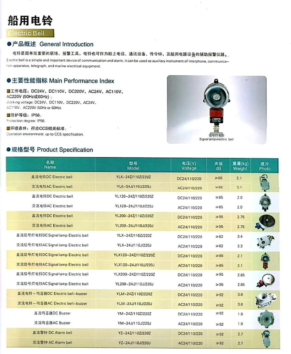 船用交流/DC电铃报警器，适用于IP56保护CCS认证型号IMPA 793432 & 793436| Alibaba.com