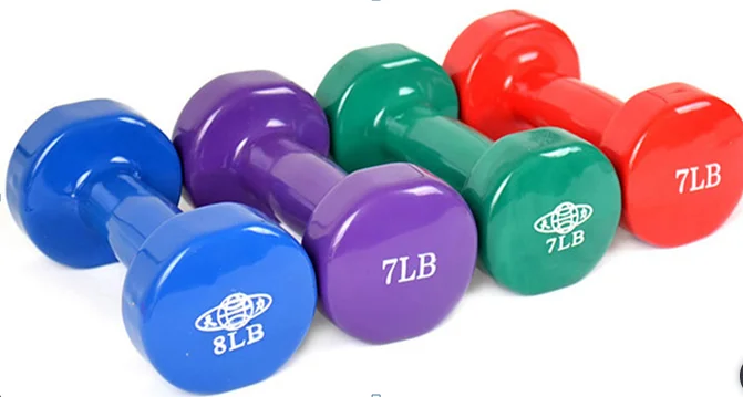 Gym Equipment Colorful Hex Dumbbell Strength Exercise Rubber Coated ...