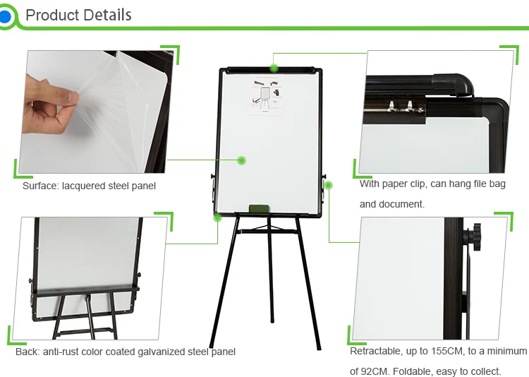 White Board Stand Magnetic Flip Chart Tripod Office White Board With ...