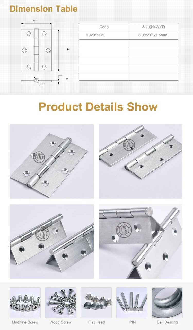 Thin Door Hinges - Durable SUS304 Rivet Hinges for Aluminum Doors