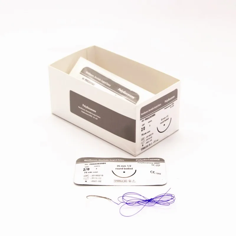 Absorbable Polydioxanone Surgical Suture With Needle USP6/0 5/0 4/0 3/0 2/0 0# 1# 2# CE ISO ...