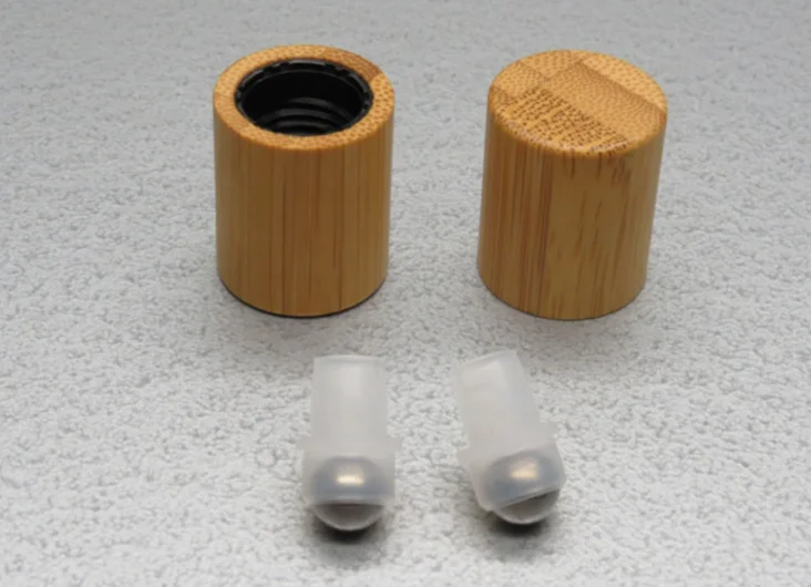 Natural Bamboo Lids Cosmetic Packaging Attar Perfume Container Colorful ...