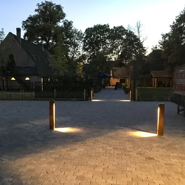 Rust Corten Steel Bollard Post With Base Plate - Buy Landscape Lighting ...