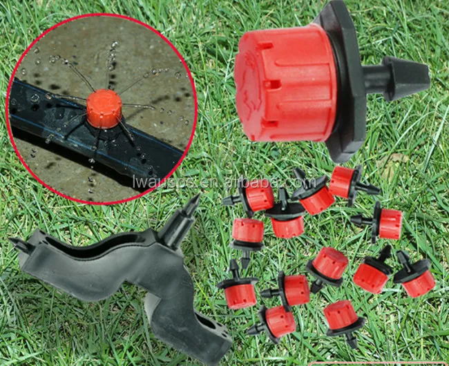 8 Holes Red Adjustable Irrigation Dripper - Efficient Drip Irrigation