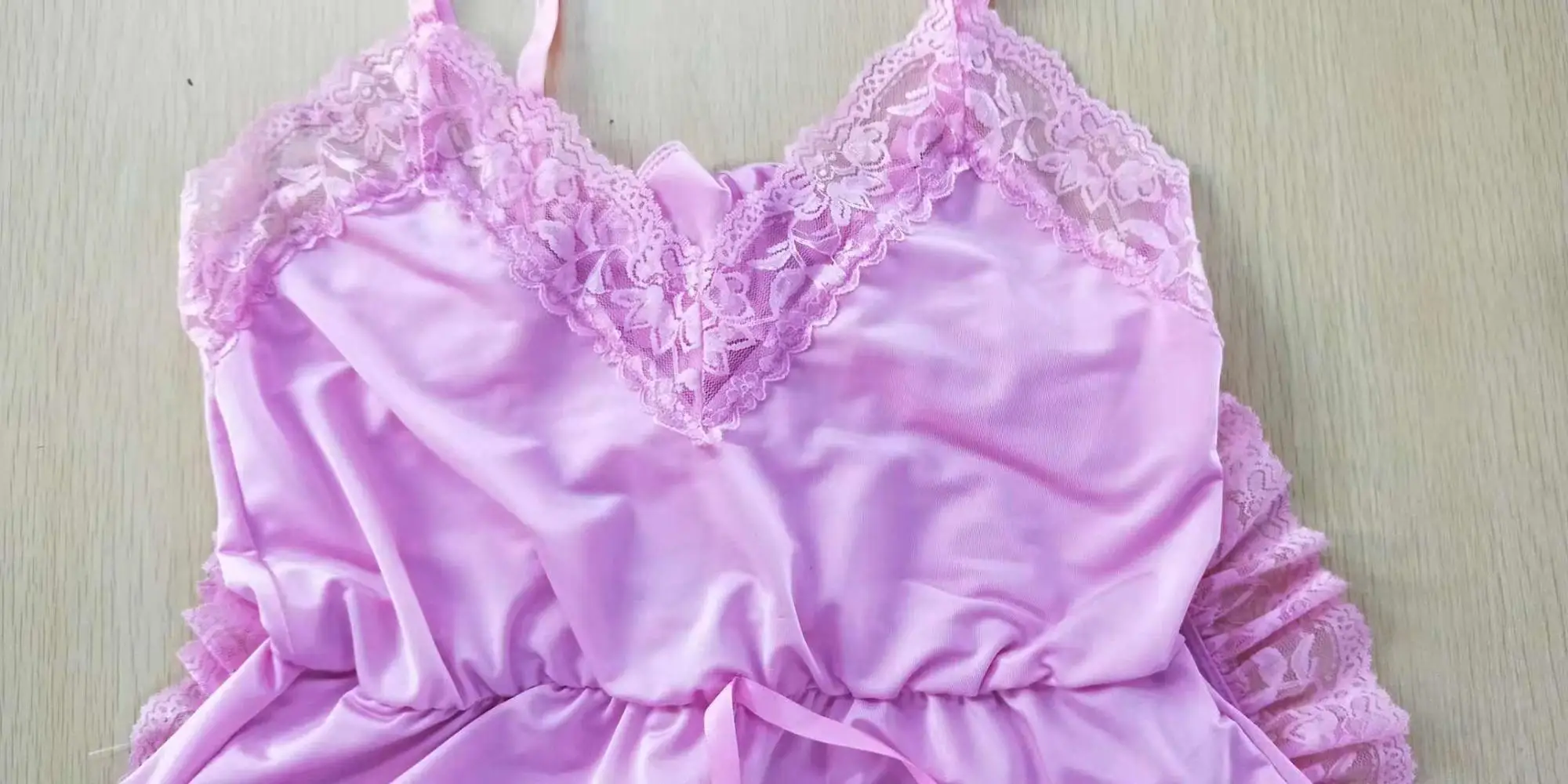 Summer Sexy Lace Sheer Pink Color Fat Lady Sleeping Romper For ...
