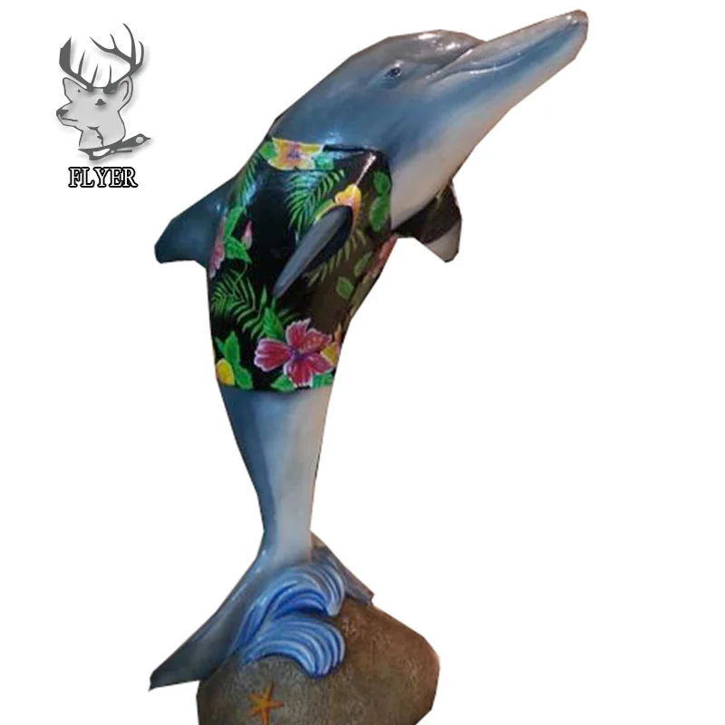 Outdoor Decoration Life Size Fiberglass Dolphin Statue