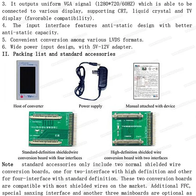 TV160 Mainboard Tester - Full HD LVDS Turn VGA Converter