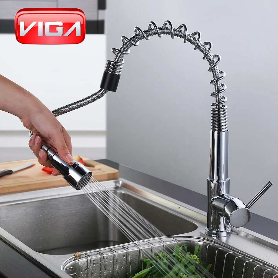 Viga New Design Fancy Pullout Flexible Hose Mixer Water Faucet Kitchen ...