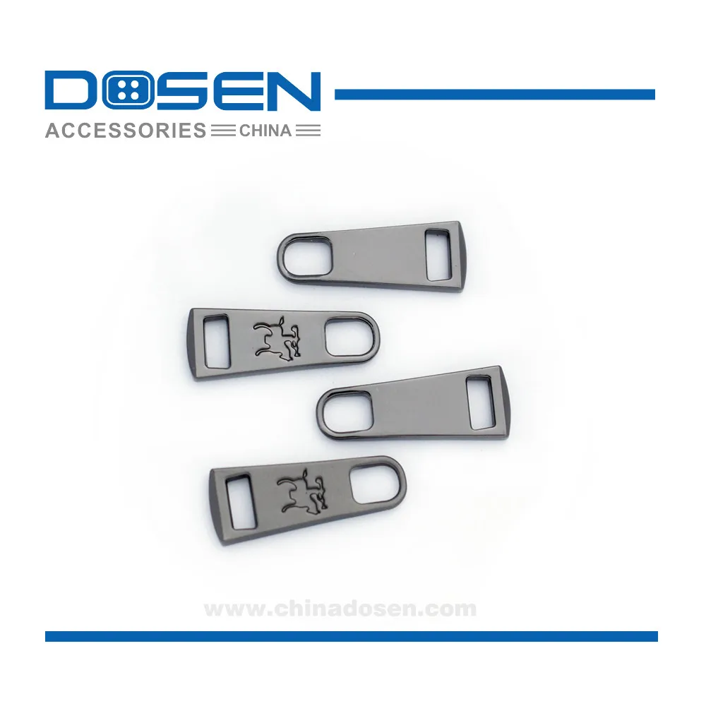 Custom Animal Shape Logo Gunmetal Color Metal Zipper Head Zip Pullers ...