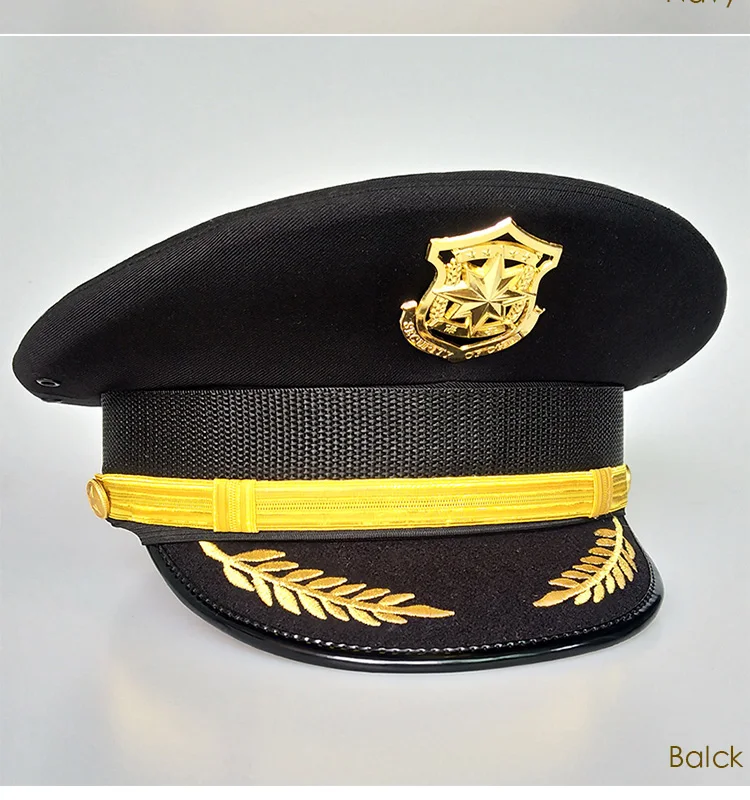 Custom Embroidered Security Uniform Cap & Woven Belt, Oem