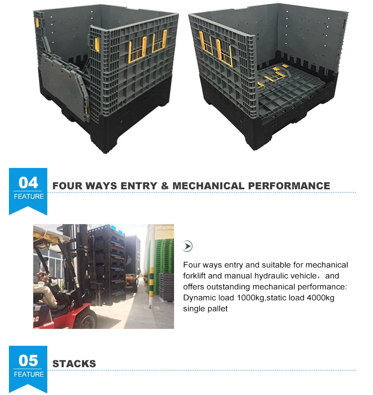 Hdpe Large Collapsible Folding Plastic Pallet Bin Made In China - Buy ...