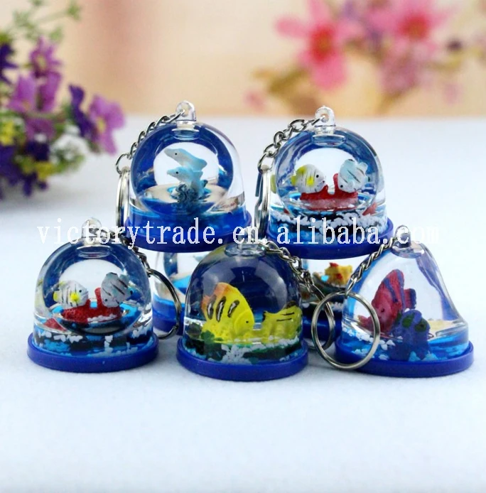 V-key001 Promotion Cute Dolphin Floater Liquid Keychain Floating ...