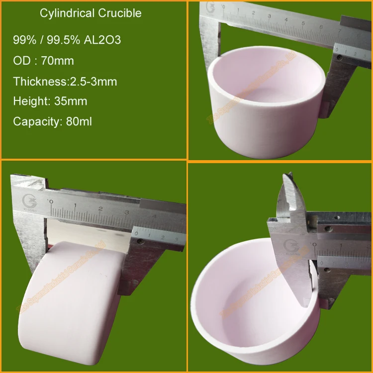 Alumina Porcelain Crucible / Cylindrical Ceramic Crucible With Lid ...