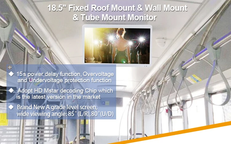 Bus Advertising Tv Monitor 18.5inch Coach Multimedia 2 Video Input Roof ...