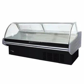 Deli Food Display Counter Serve Over Case Black Color Meat Chiller ...