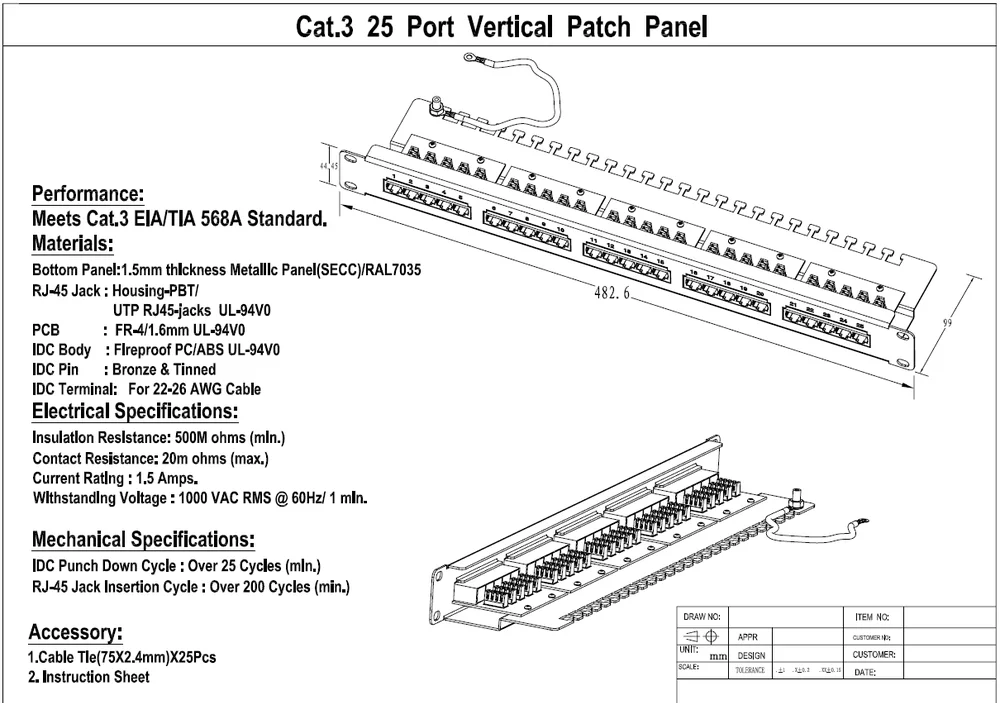 Cat3 50 Port Voice Patch Panel/telephone Patch Panel - Buy 50 Port ...
