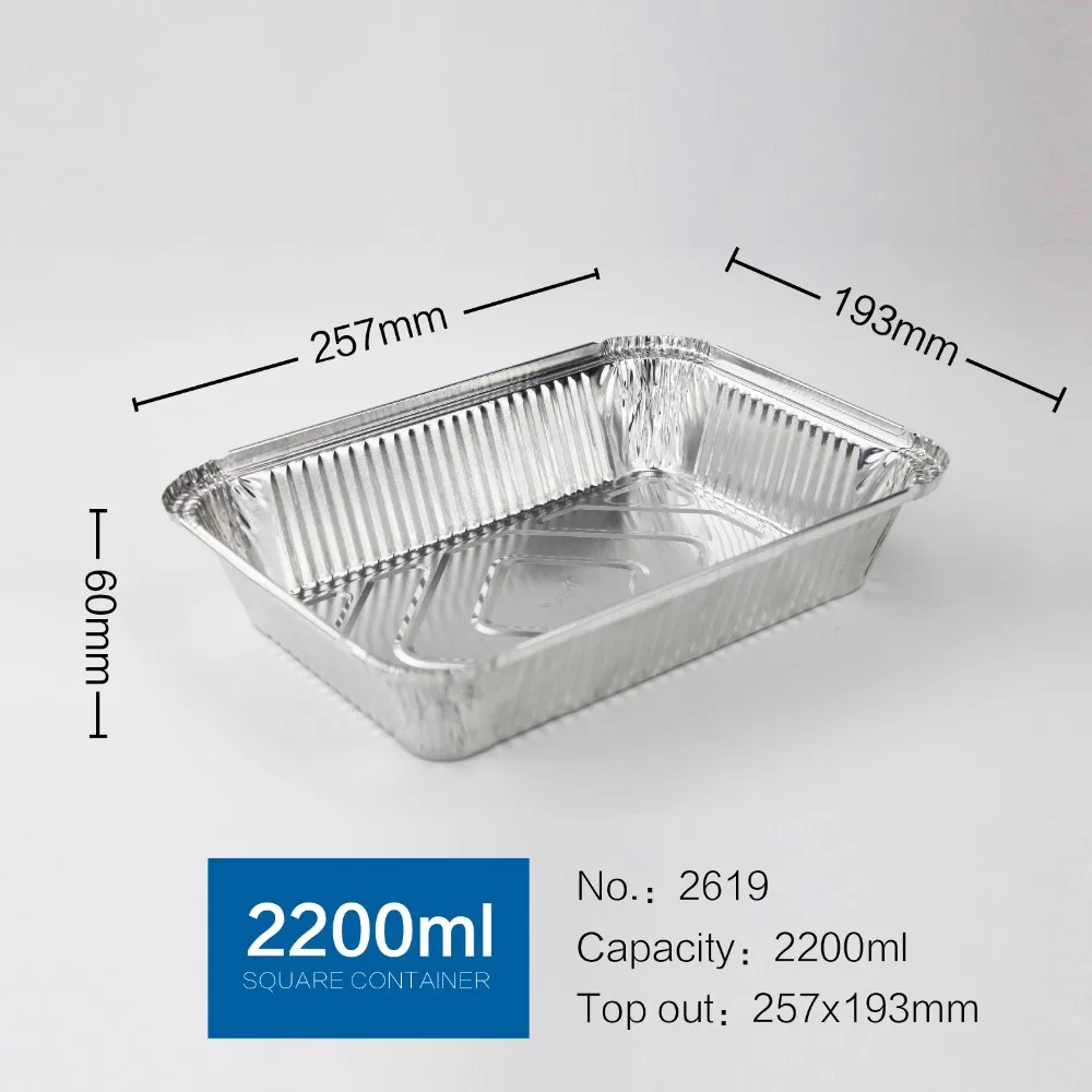 Aluminum Foil Lunch Box 2200ml Thick Reinforced Barbecue Aluminium Foil ...