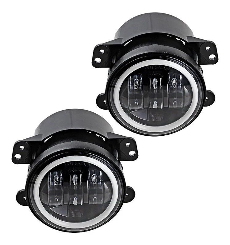 4.5 Inch Round Led Fog Lights 30w 6000k White Halo Ring Drl Fog Lamps ...