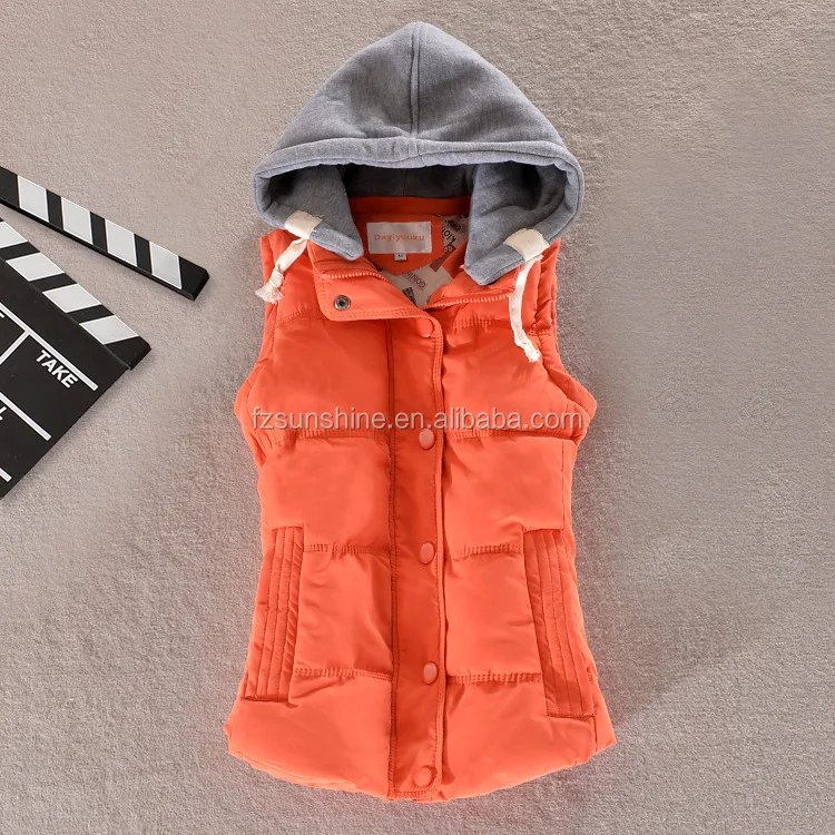 2018 Quilted Girls Ladies Red Vests With Hood - Buy Red Vests,Girls ...