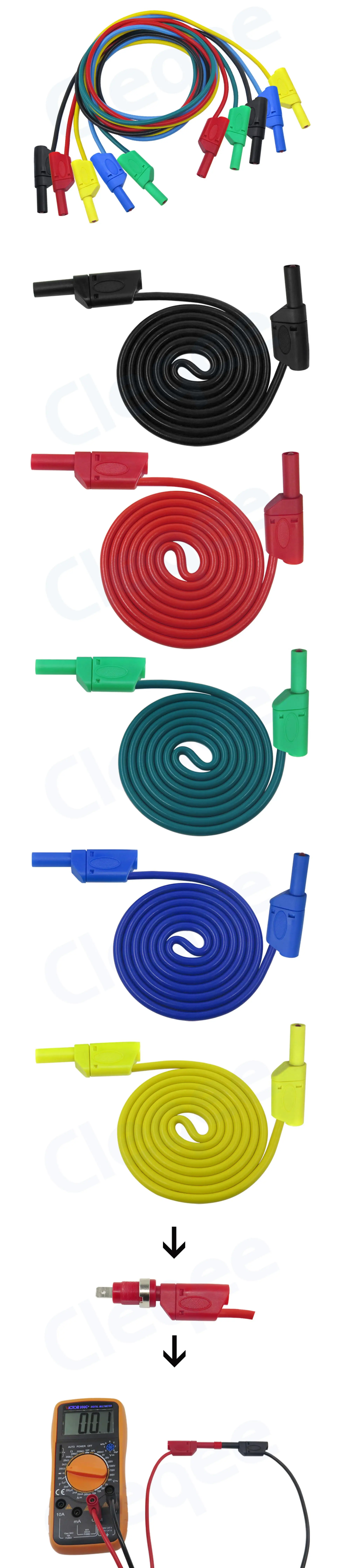 Cleqee P1050 Cable - Versatile 1M Soft Test Lead for Multimeter