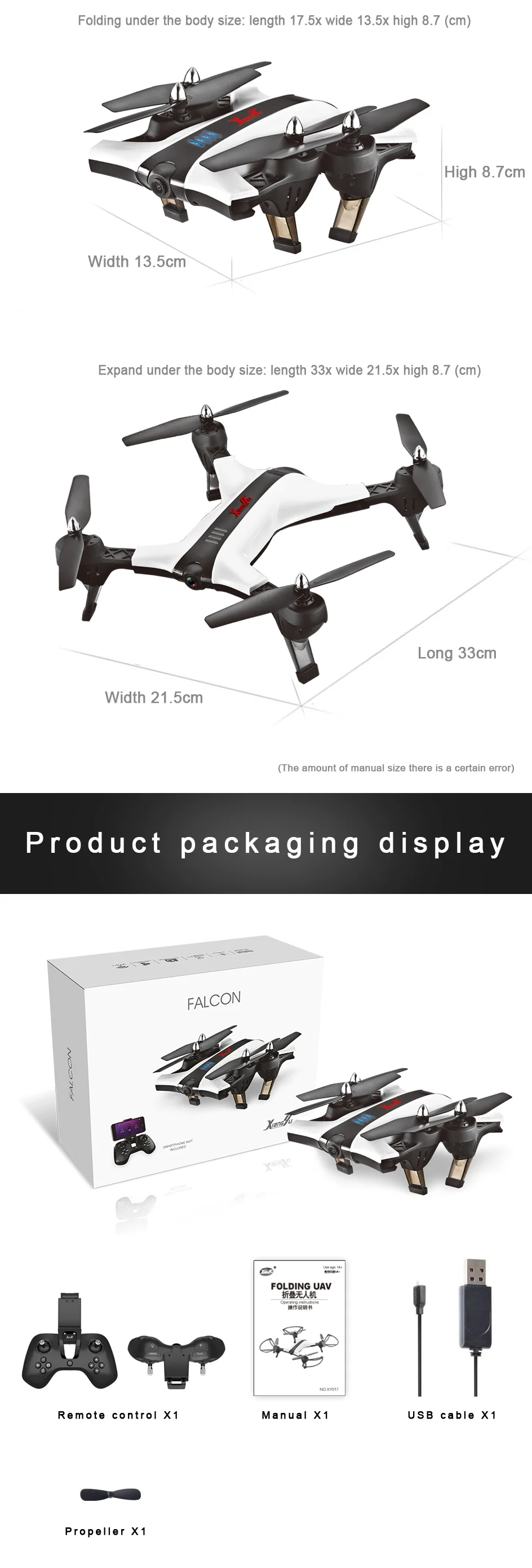 Altitude Hold Foldable Mini Selfie Drone Xy-017hw 2.4g 6 Axis Gyro Rc ...