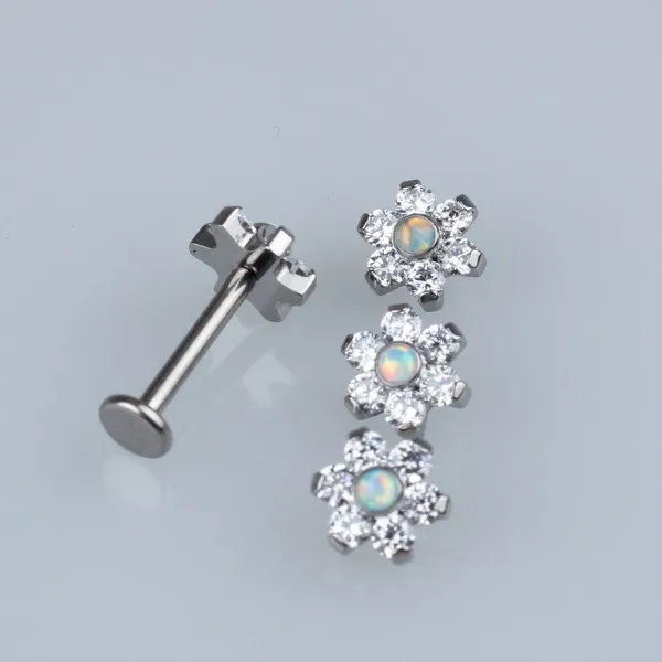 Grado 23 De Titanio Internamente Roscado Piercing Helix,Tragus Cartílago Stud Joyería Con Joyas ...