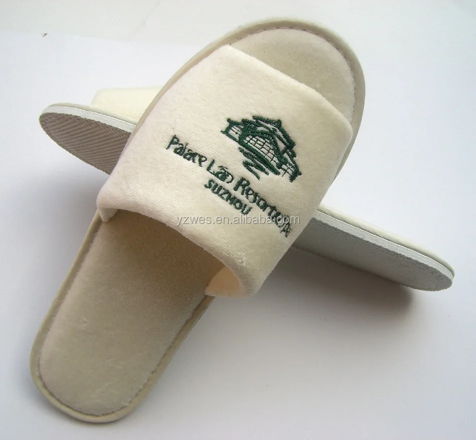 Open- Toe Velvet Hotel Slipper Bathroom Spa Slipper - Buy Personalized ...