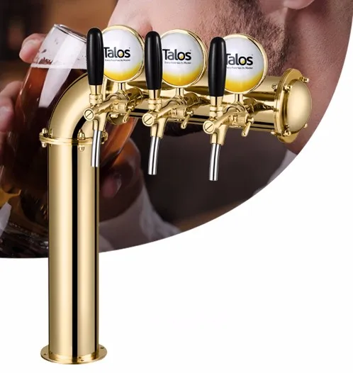 Talos L Tower Stainless Steel 3 Tap Tower 85mm Beer Dispensing ...