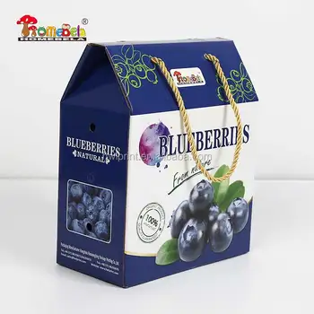 Food Grade Eco Printed Packaging Cardboard Fruit Blueberry Boxes For ...