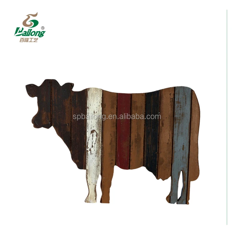 Farmhouse Antique Rustic Animal Pattern Colourful Mdf Craft Wooden Wall ...
