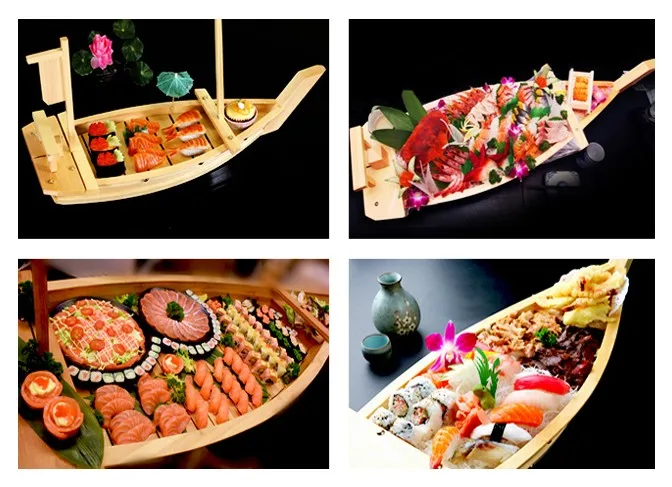 Hot Selling Restaurant Sushi Boat Wooden Sushi Boat Plate For Sushi ...