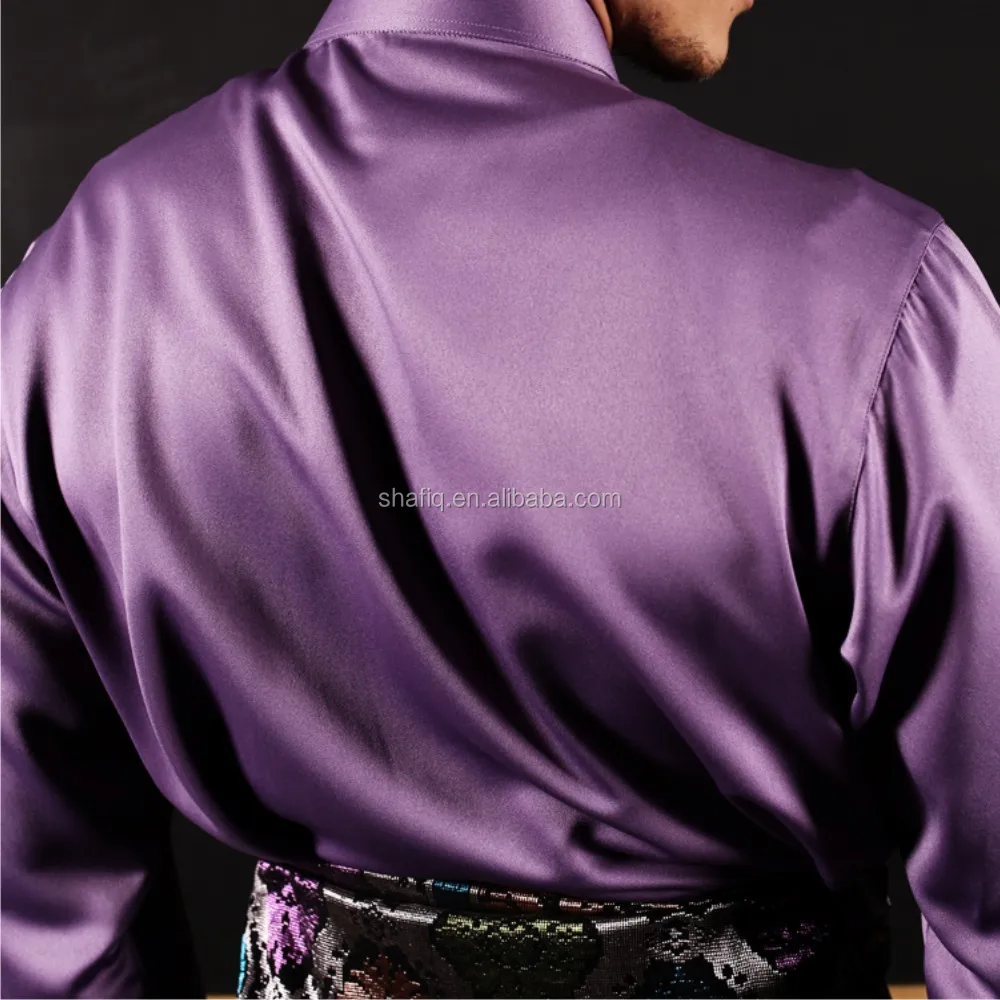 Baju Melayu With Satin Fabric In Purple Color Shine Style And Malaysia ...