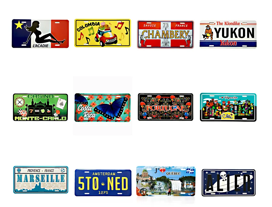 Custom Embossed Design Decoration Aluminum Car Number Plate Wall ...