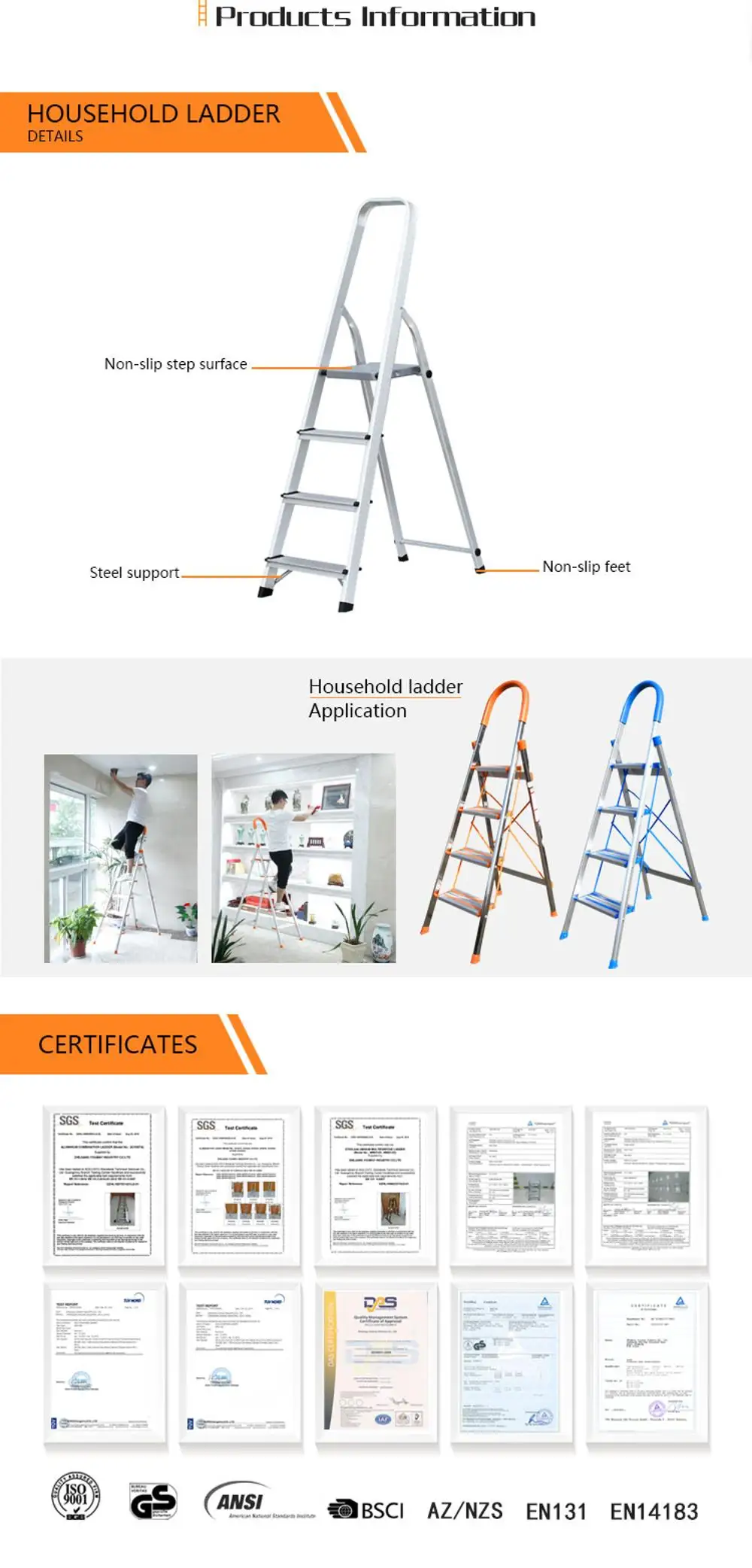AF0303A Telescopic Wharf Ladder Stand - Cheap Aluminum Stairs