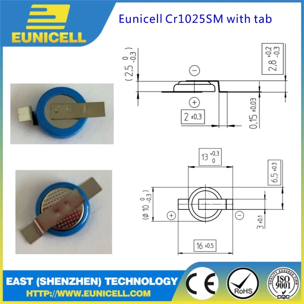 Cr1025 High Quality Lithium Battery Cr1225 Eunicell Button Cell ...