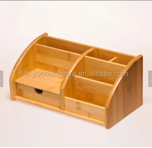 Multifunction Bamboo Desk Organiser - Eco-Friendly Storage