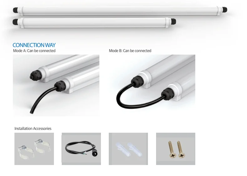 V Shape Plastic Housing Led T8 Cooler Light Ip65 Led Light Waterproof ...