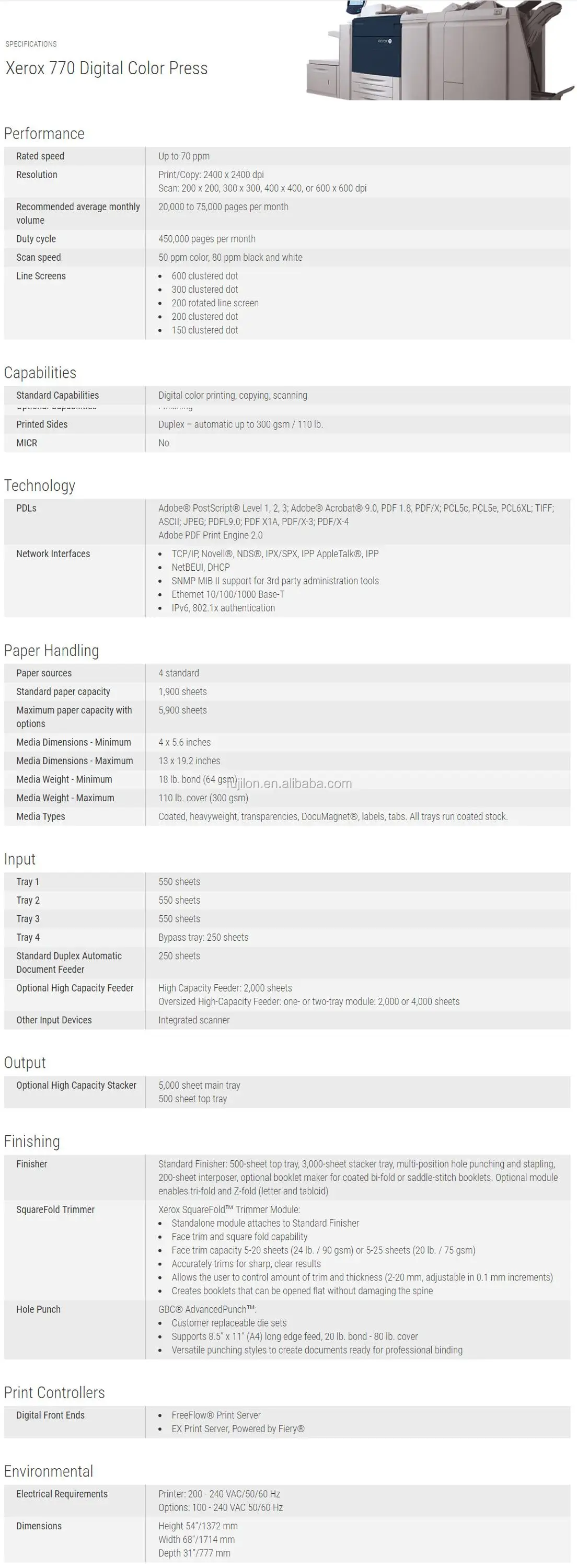 Xerox 770 Digital Color Press - Versatile Printing Solutions